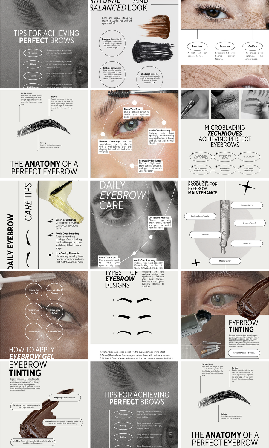 50 Eyebrow and Microblading Instagram Posts | Canva Template50 Editable ...